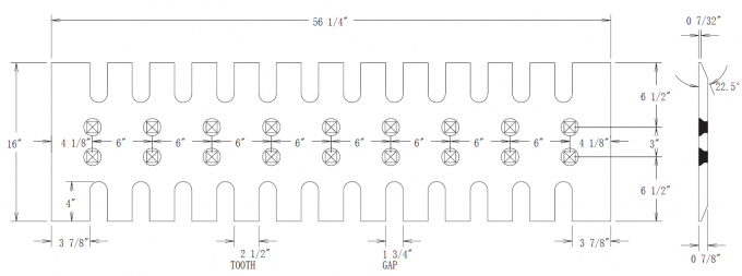 HRC 45 Bucket Cutting Edges Serrated DBF 4T6568SER